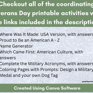 Veterans Day, Fill in the Blank, Military Acronyms, Word Game ...