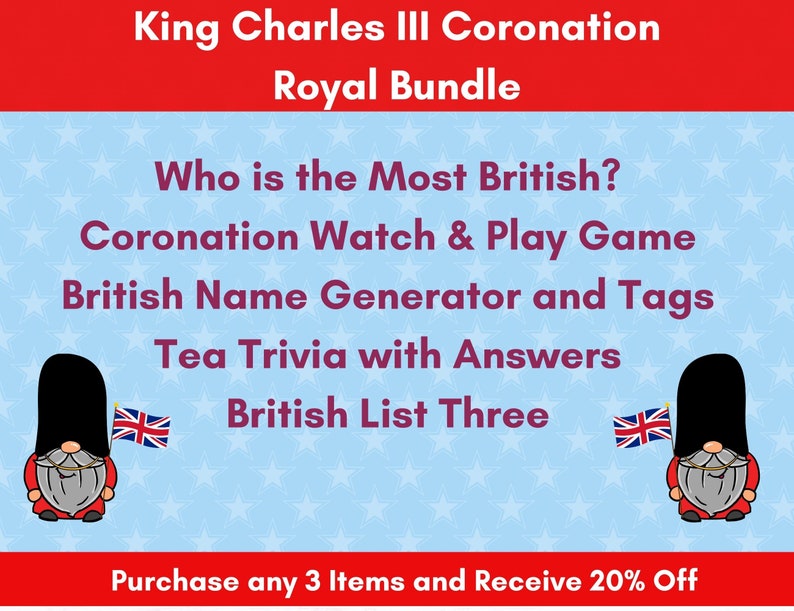 King Charles III Coronation Bundle, British Celebration, Royal Party ...