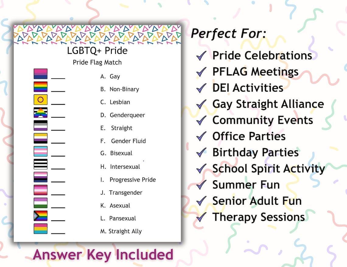 LGBTQ+ Pride, Flag Matching Game, Pride Month, Pride Celebration, Pride ...