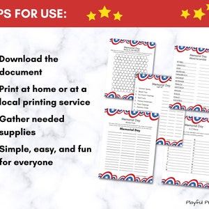 Memorial Day Bundle 1, Patriotic Activities, Word Games, Digital ...