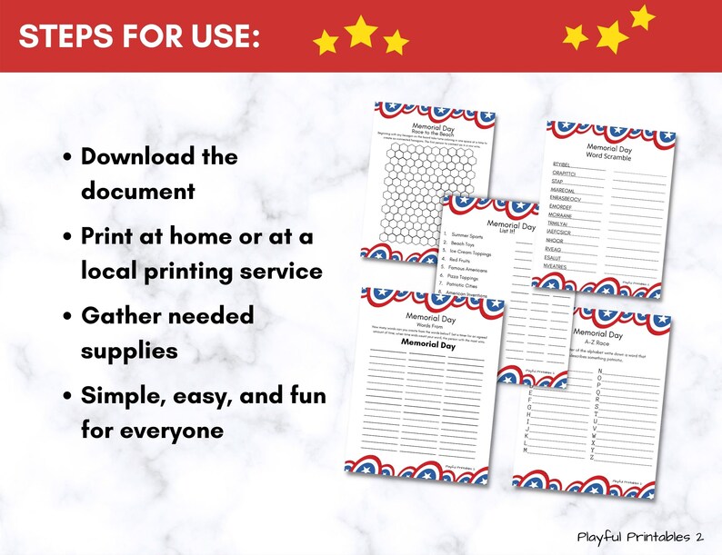 Memorial Day Bundle 1, Patriotic Activities, Word Games, Digital ...