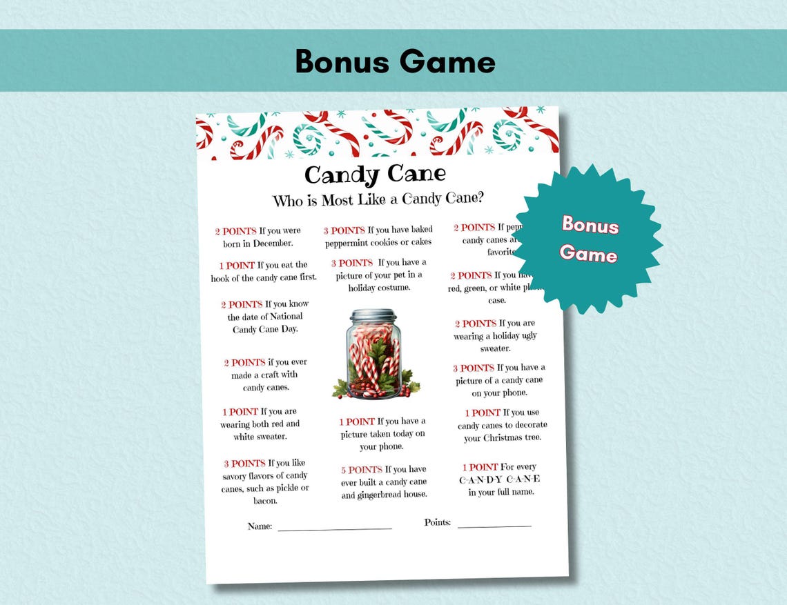 Candy Cane Trivia, Christmas Game, Christmas Trivia, Church Christmas ...