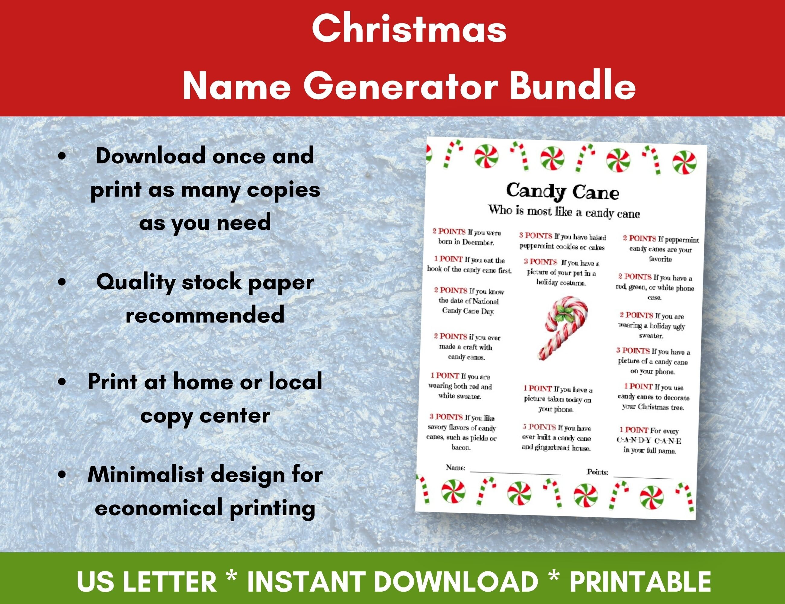 Christmas Candy Cane Name Generator, Who is Like a Candy Cane ...