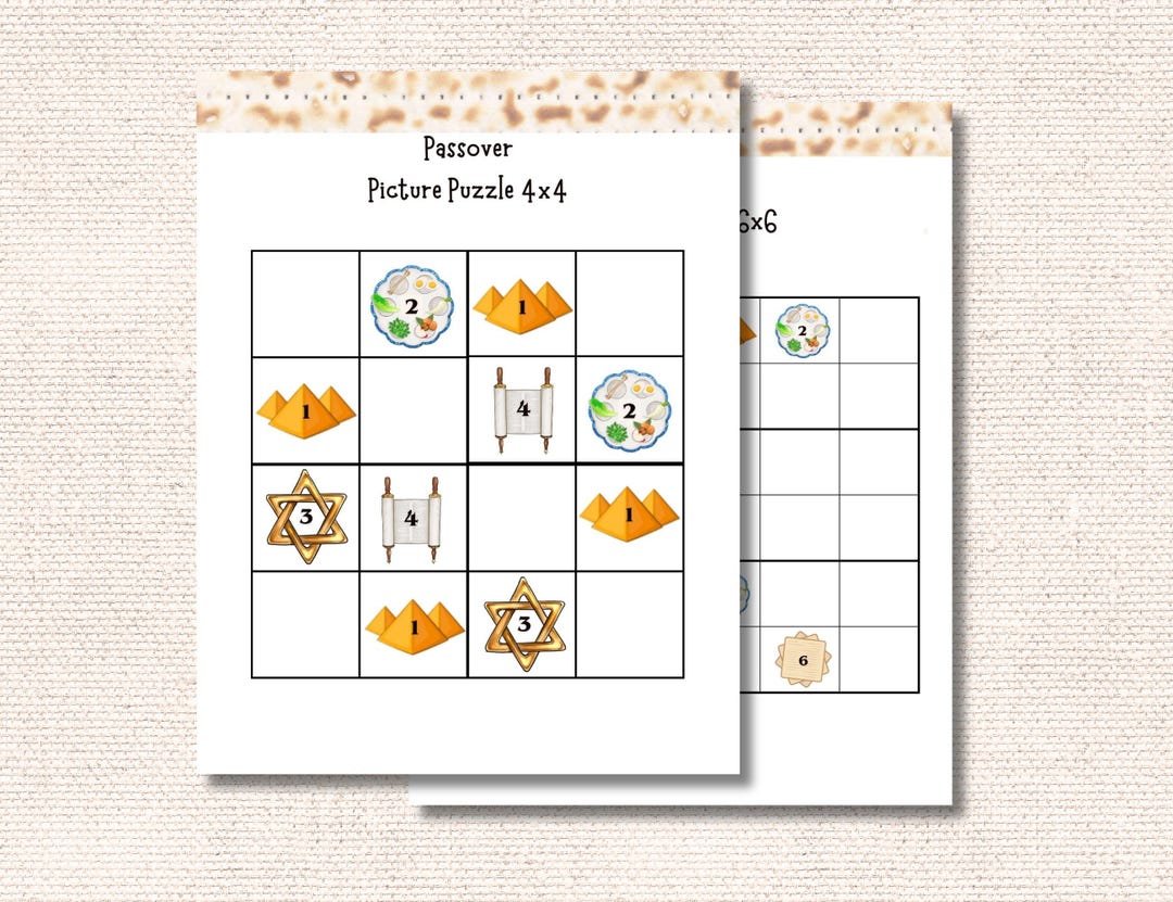 Passover Picture Puzzle, Logic Game, Brain Game, Passover Game, Pesach ...