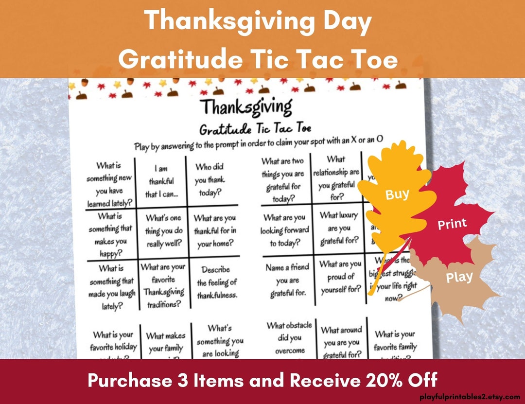Thanksgiving, Gratitude Tic Tac Toe, Gratitude Game, Thankful Game ...