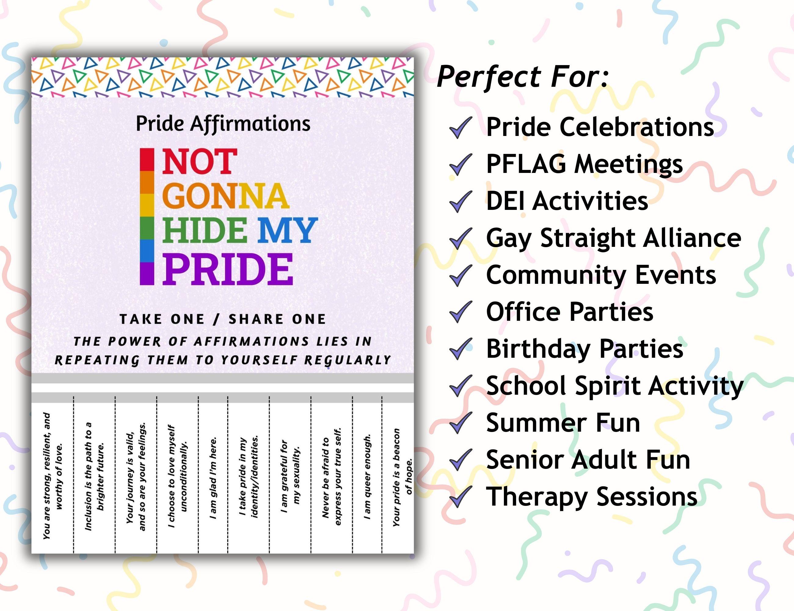 LGBTQ+ Pride Affirmation Tear-off Flyers (printable PDF) - Etsy