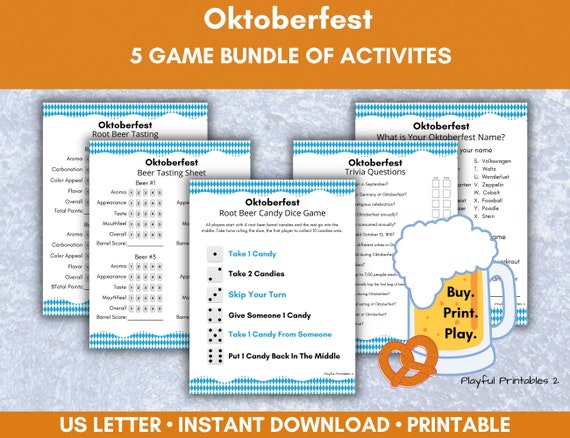 Oktoberfest Party Bundle Beer and Root Beer Sampling Trivia - Etsy