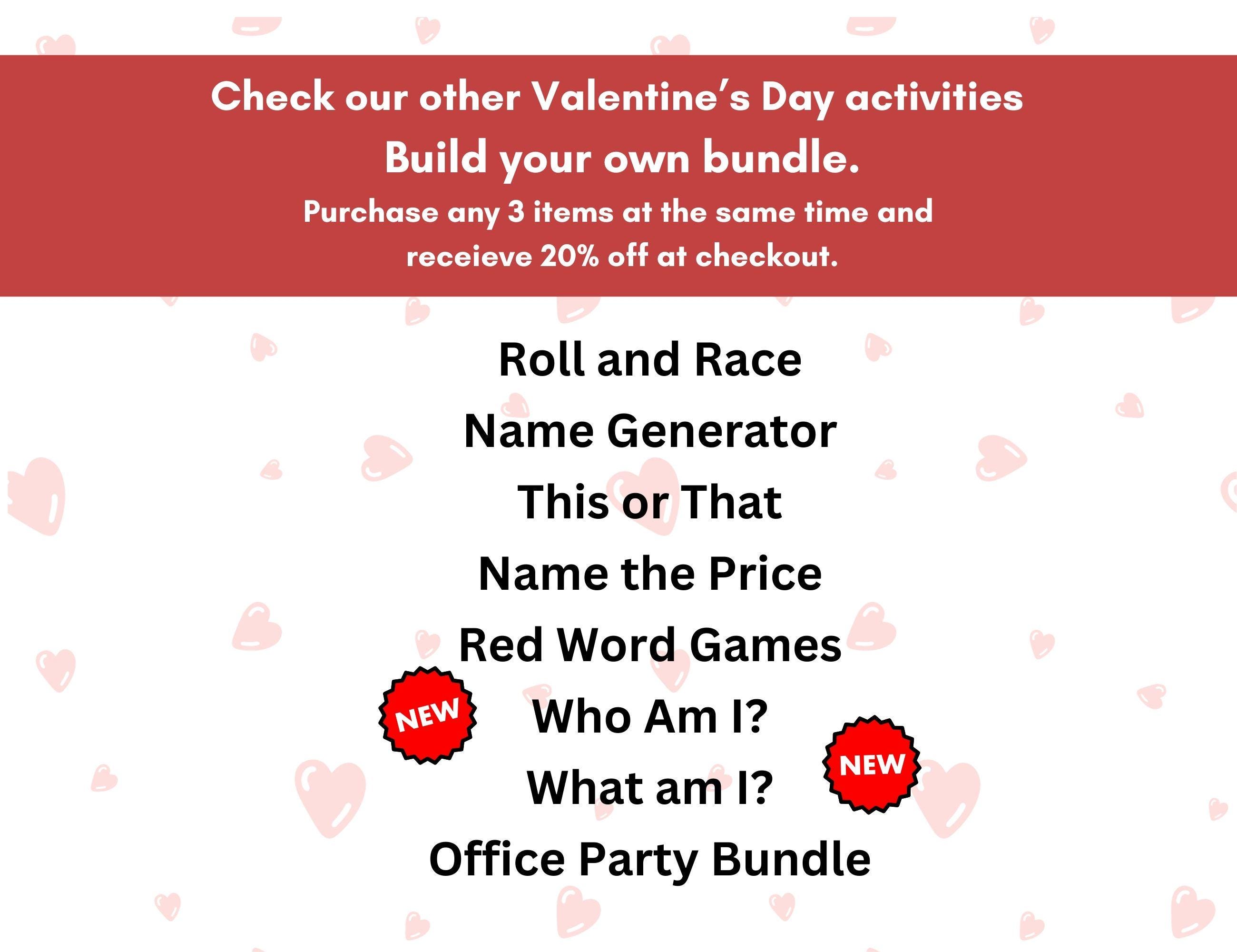Valentine's Day Name That Price, Shopping Game, Price Game, Guessing ...