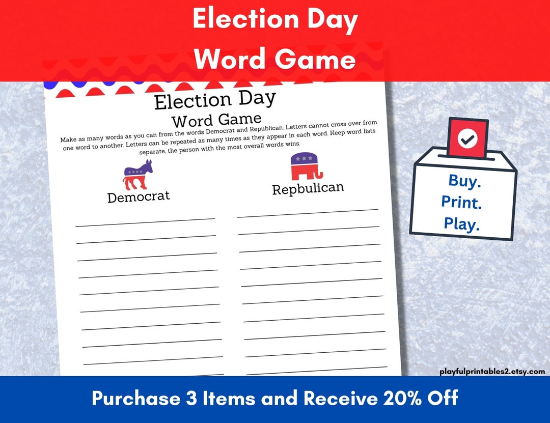 Election Day, A-Z Word Game, Brain Puzzle, Alphabet List, Word Race ...