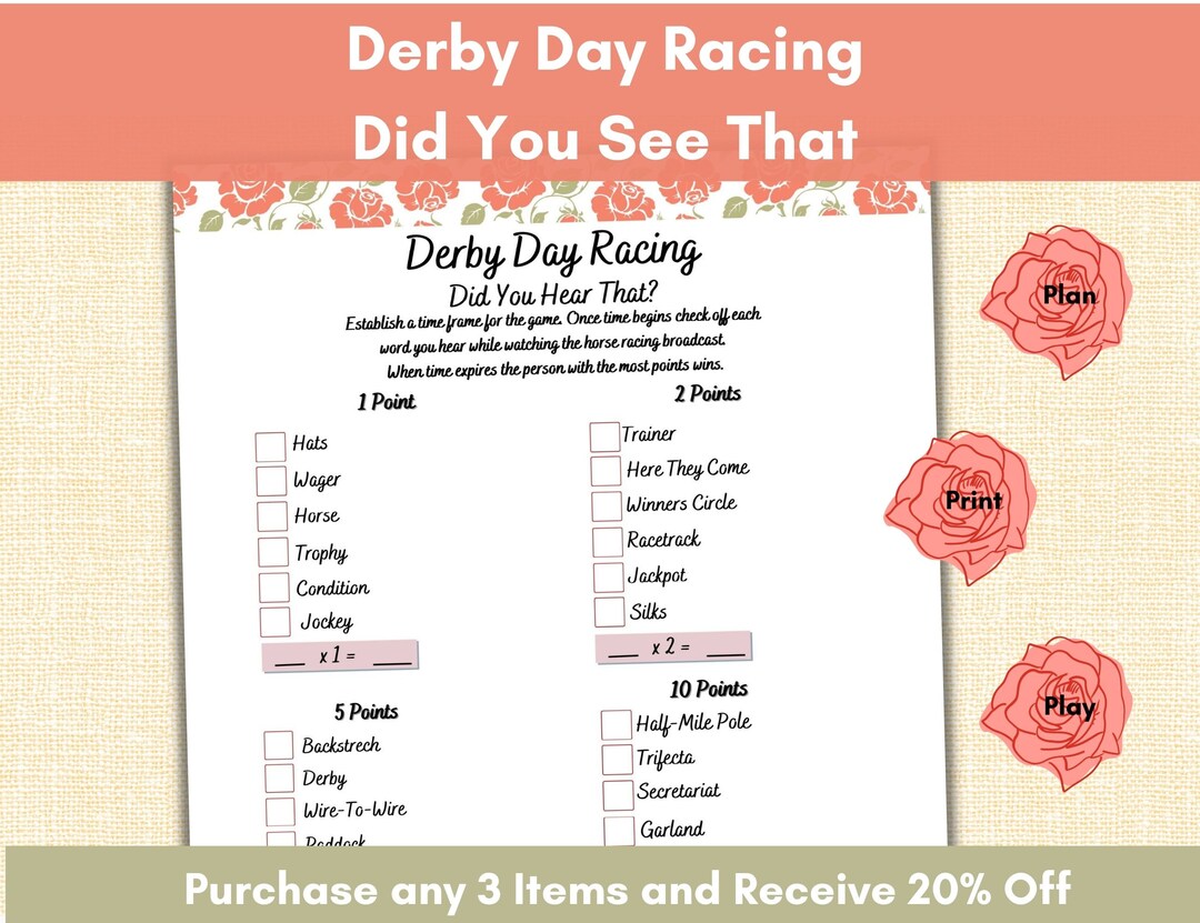 Derby Day Game, Horse Race, Derby Day Party, Race Day Activity, Horse ...