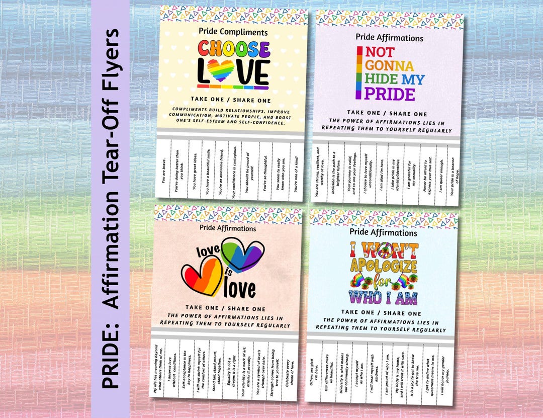 LGBTQ+ Pride Affirmation Tear-off Flyers (printable PDF) - Etsy