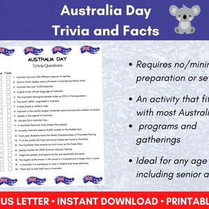 Australia Day, Trivia and Facts, Australia Party Game, Aussie ...