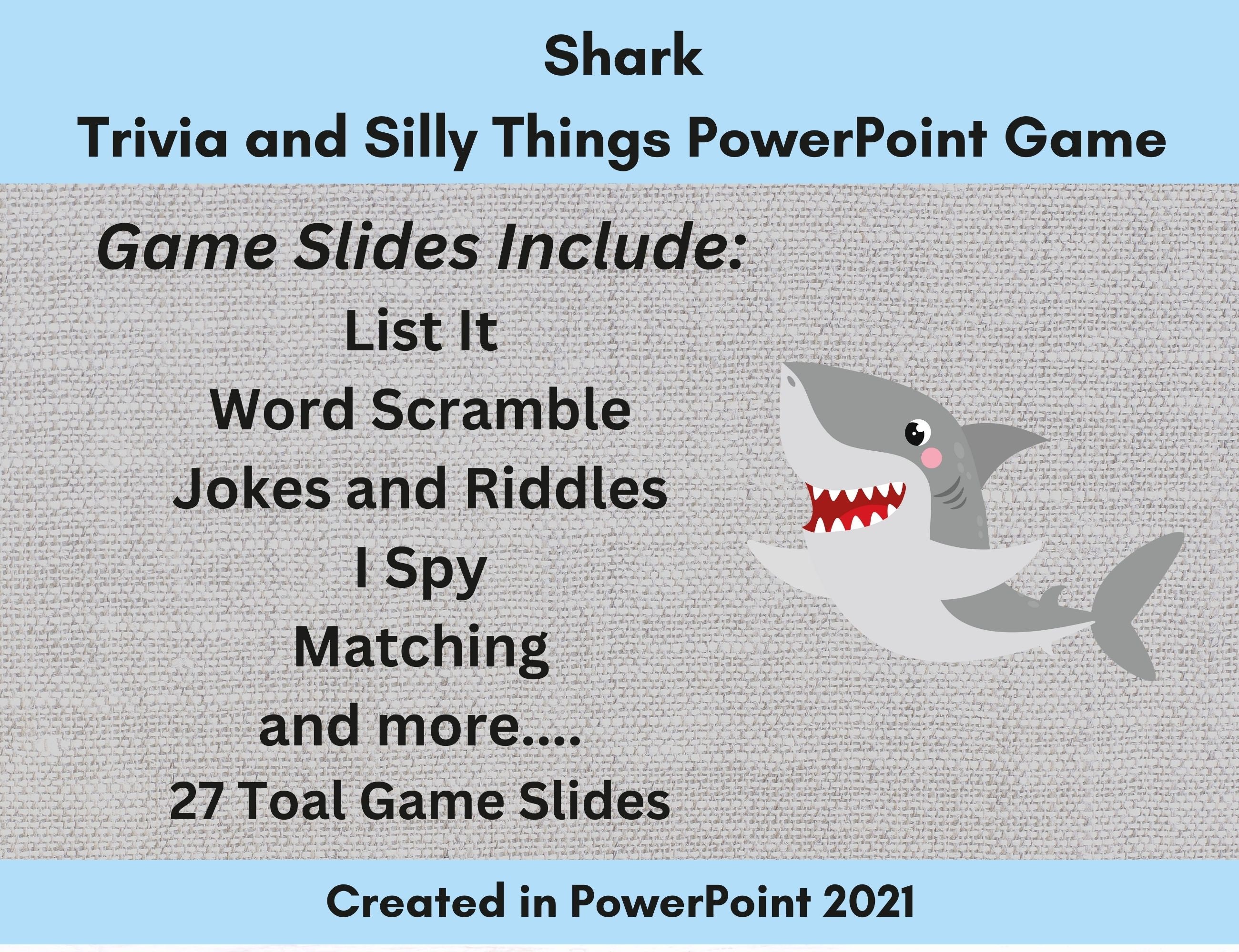Shark Trivia, Shark Games, Shark Party, Shark Jokes, Virtual Powerpoint ...