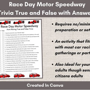 Race Day, Motor Speedway, Race Trivia, Brain Game, Car Racing Trivia ...