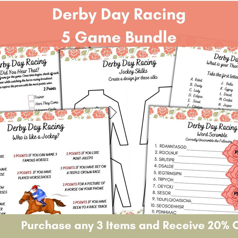 Derby Bingo - Etsy