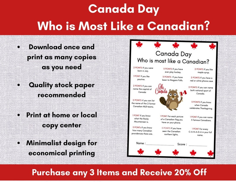 Canada Day Most Like a Canadian Canadian Holiday Canada Day - Etsy
