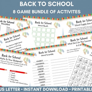 Back to School Game Bundle Would You Rather Word & A-Z Race - Etsy