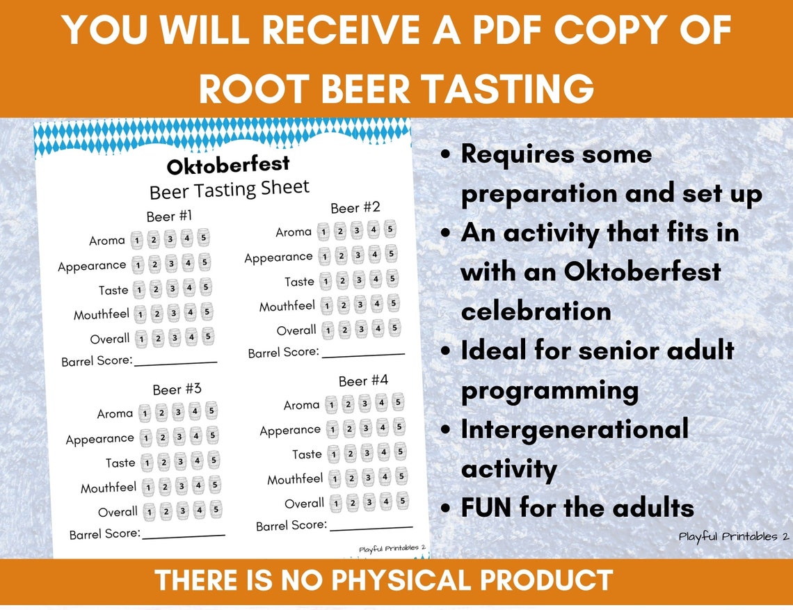 Oktoberfest Beer Tasting Score Sheet, Oktoberfest Party, German Beer ...