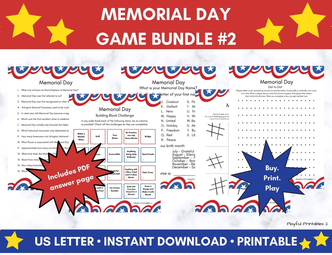 Memorial Day Bundle 2, Patriotic Activities, Interactive Games, Digital ...