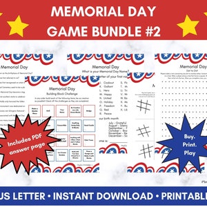 Memorial Day Bundle 2, Patriotic Activities, Interactive Games, Digital ...