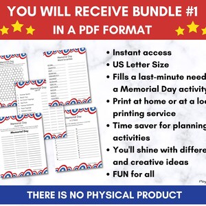 Memorial Day Bundle 1, Patriotic Activities, Word Games, Digital ...