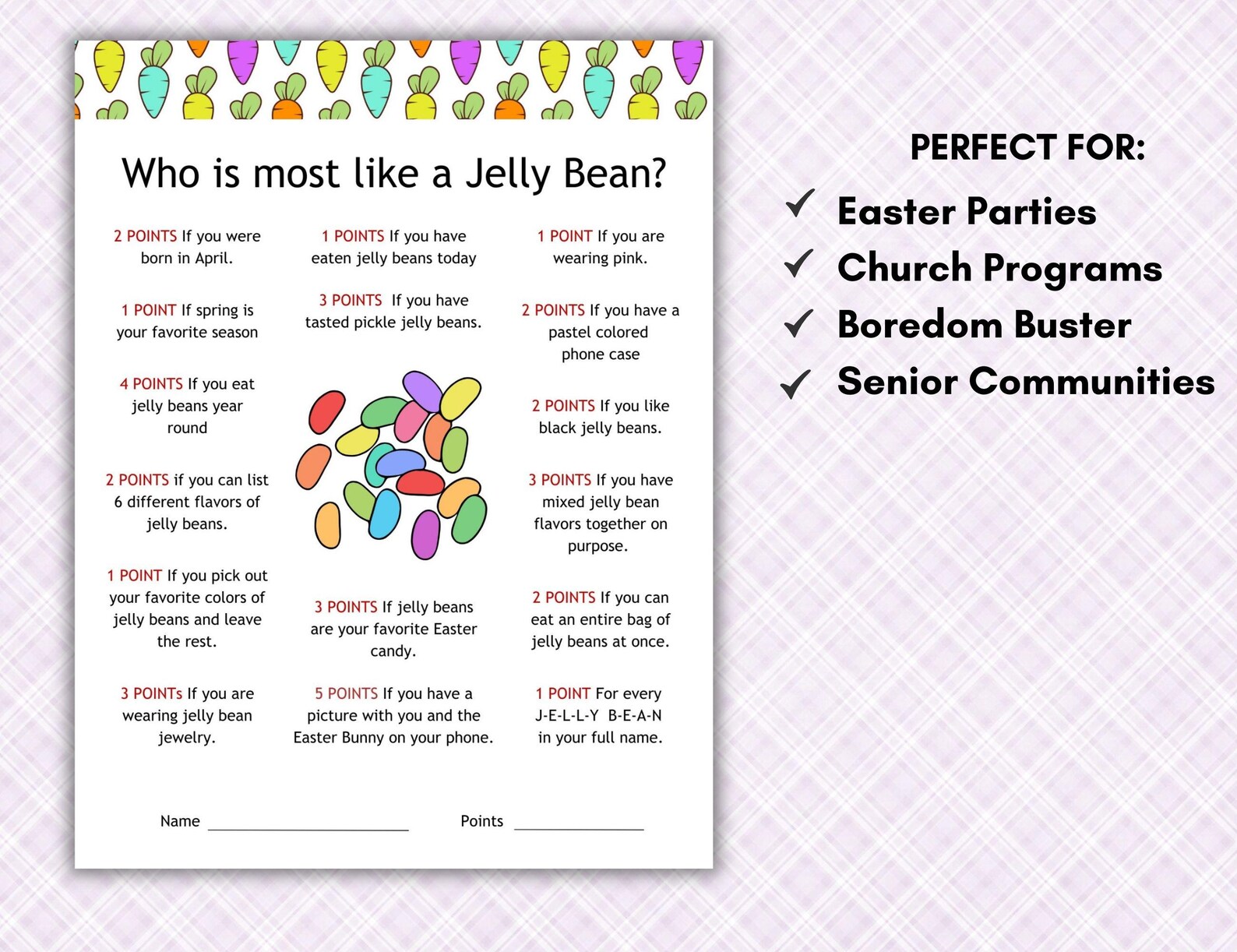 Easter Jelly Bean Game, Holiday Icebreaker (printable PDF) - Etsy