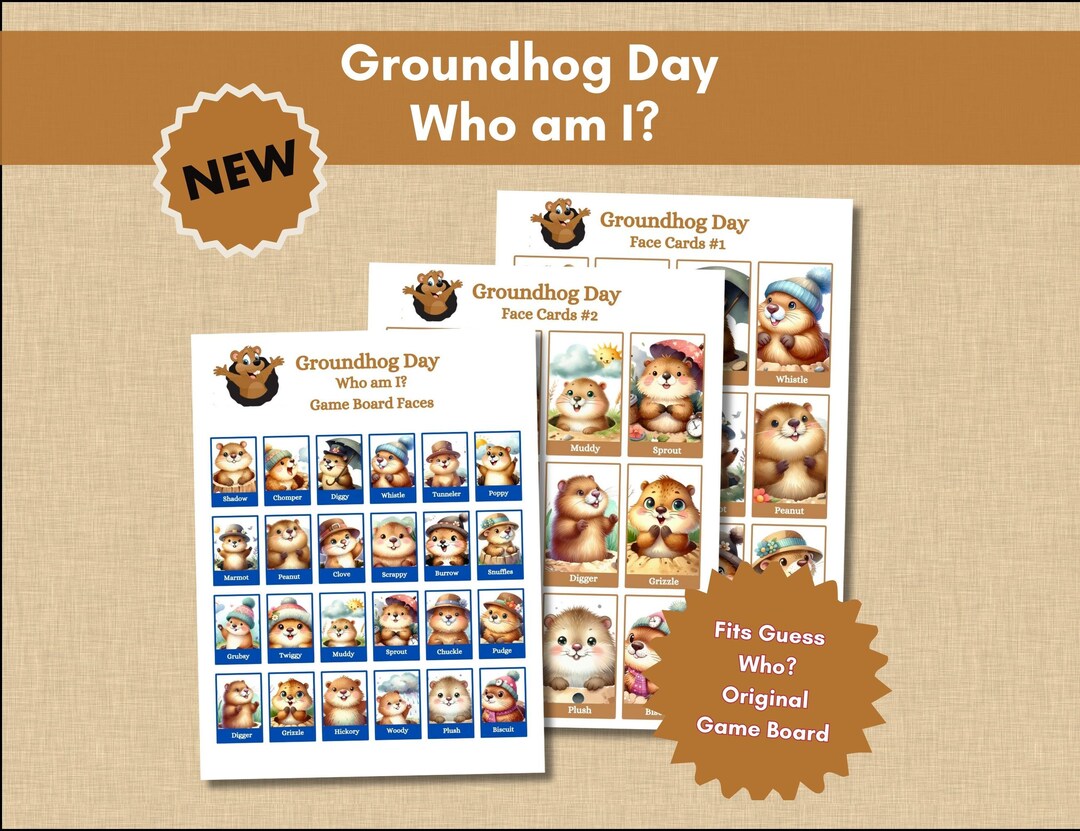 Groundhog Day, Who Am I?, Guessing Game, Insert Game Board, Groundhog ...