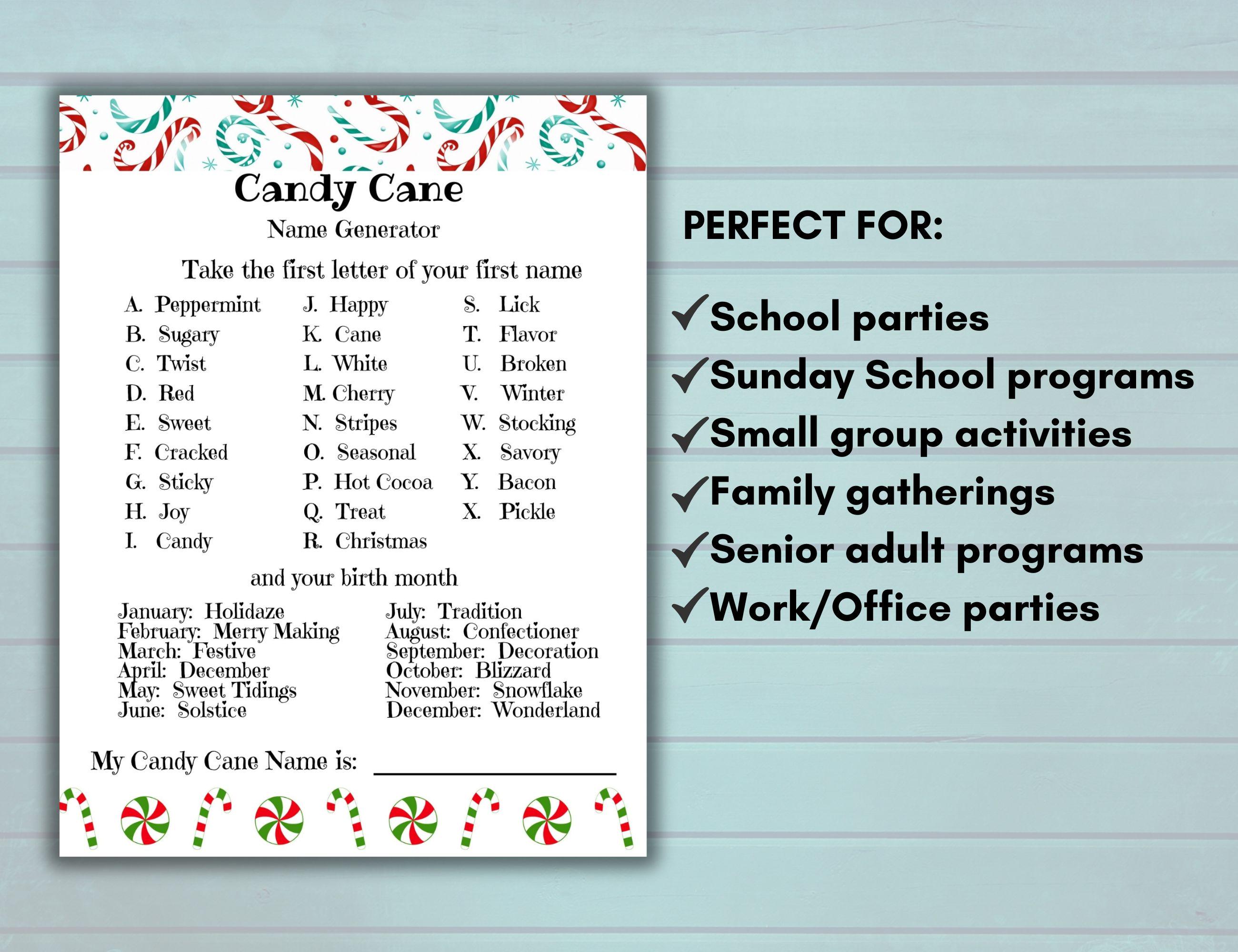 Christmas Candy Cane Name Generator, Who is Like a Candy Cane ...
