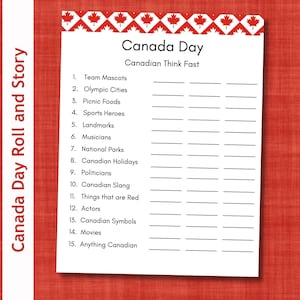 Canada Day, Think Fast, Canada Game, List Three, Word Game, Brain Game ...