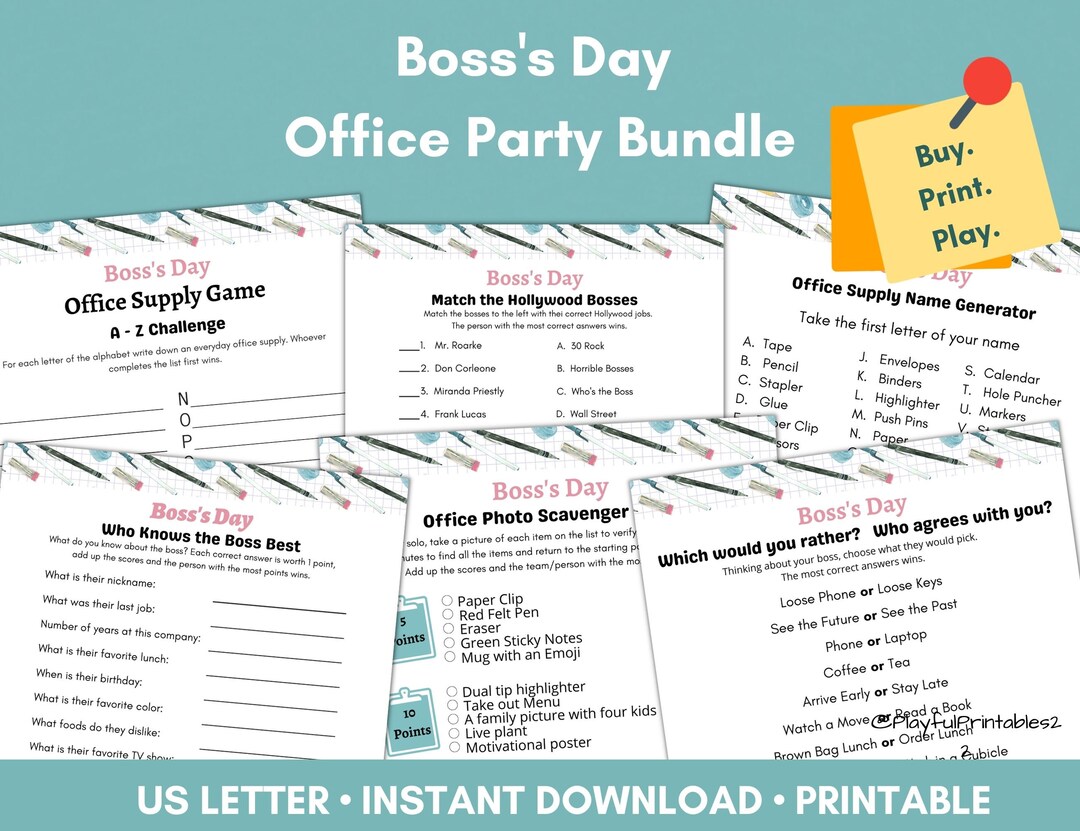 Boss’s Day, Office Party, Game Bundle, Ice Breaker, Scavenger Hunt ...