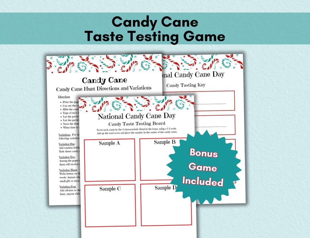 Christmas Candy Cane Taste Test Game, Holiday Party (printable PDF) - Etsy