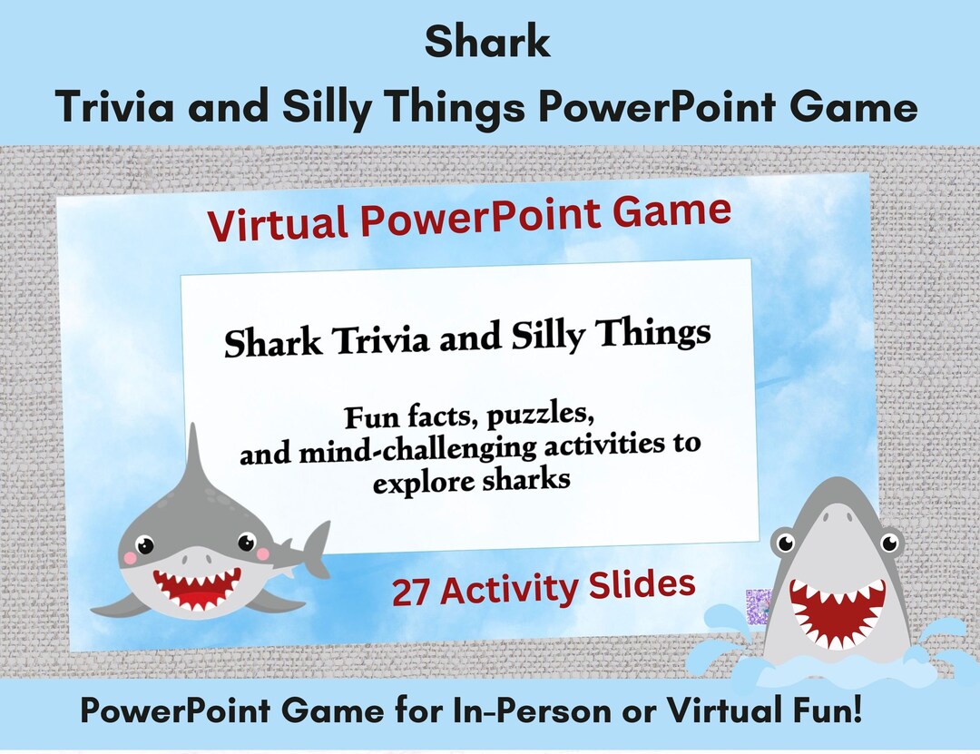 Shark Trivia, Shark Games, Shark Party, Shark Jokes, Virtual Powerpoint ...