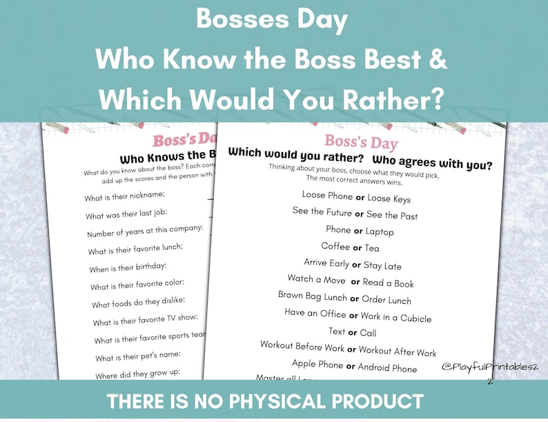 Boss’s Day, Office Party, Game Bundle, Ice Breaker, Scavenger Hunt ...