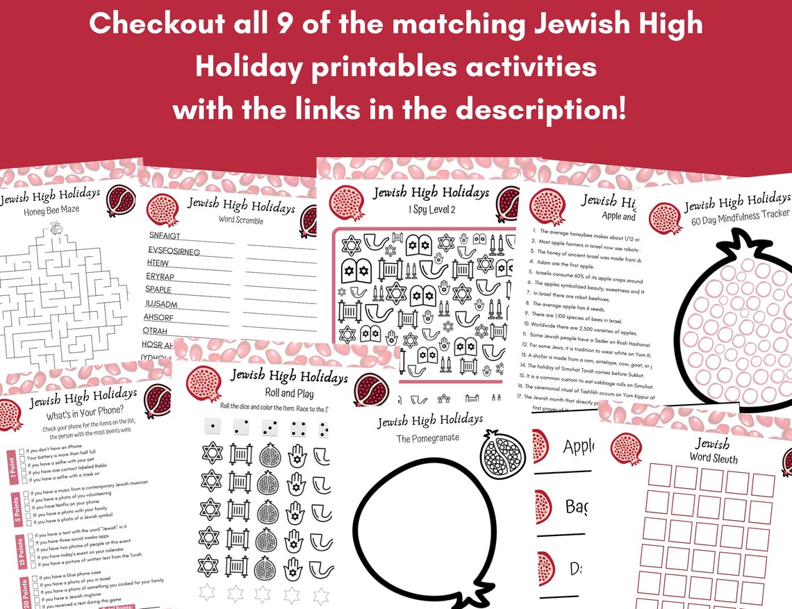 Rosh Hashanah Trivia Game, Jewish High Holiday Activity (printable PDF ...