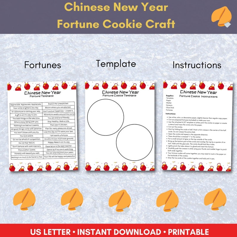 Chinese New Year, DYI Fortune Cookie Craft, Lunar New Year, Chinese ...