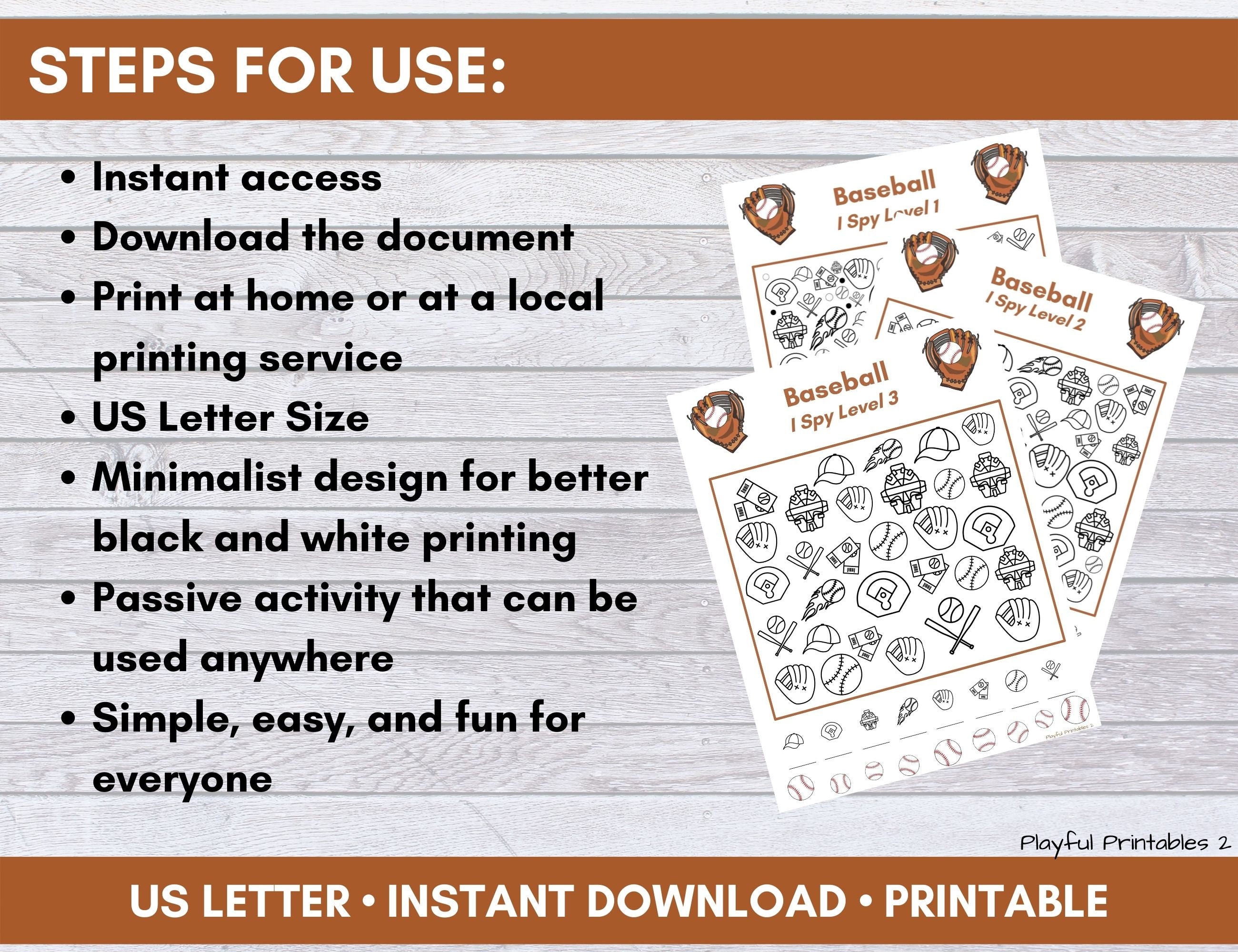 Baseball I Spy, Baseball Puzzle, Seek and Find, 3 Levels of Play, Kids ...