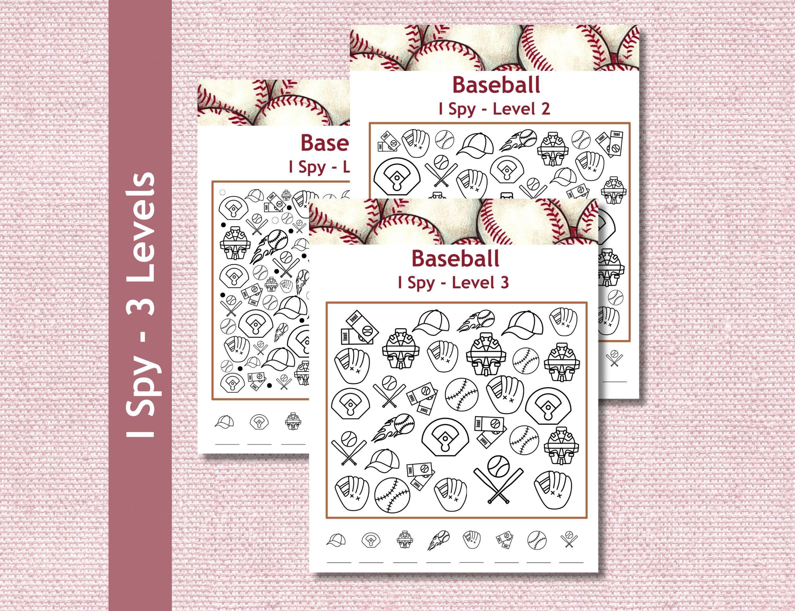 Baseball I Spy Game, 3 Levels of Play (printable PDF) - Etsy