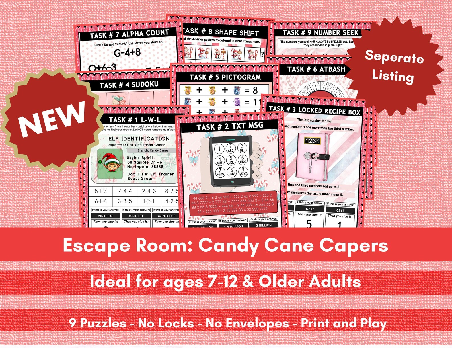 Candy Cane Name Generator, Christmas Party Games (printable PDF) - Etsy