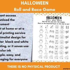 Halloween Roll & Race, Coloring Page, Dice Game, Halloween Party, After ...