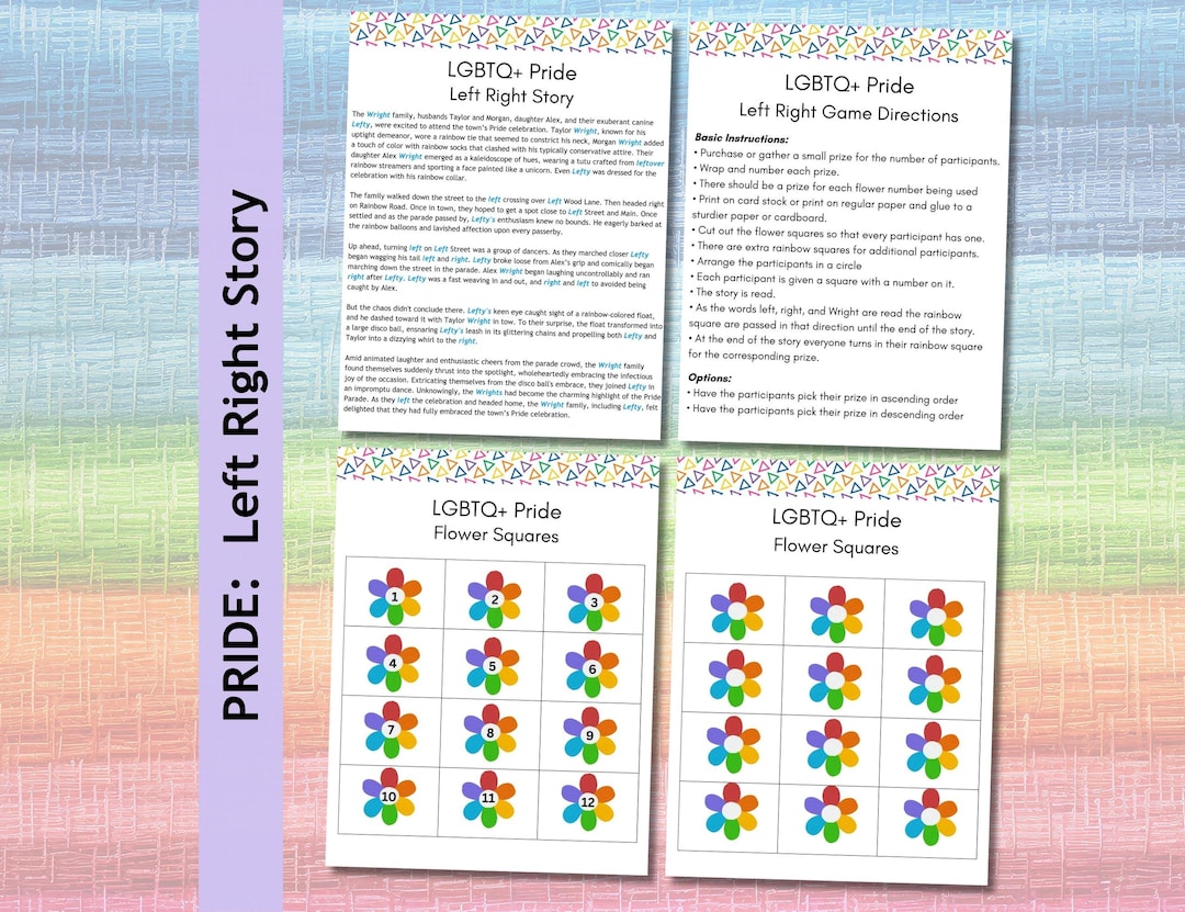 Pride LGBTQ+ Left Right Story Game (printable PDF) - Etsy