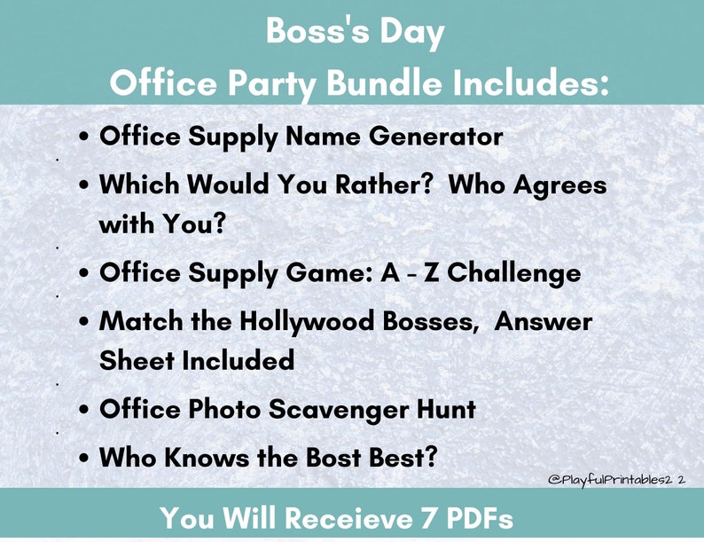Boss’s Day, Office Party, Game Bundle, Ice Breaker, Scavenger Hunt ...