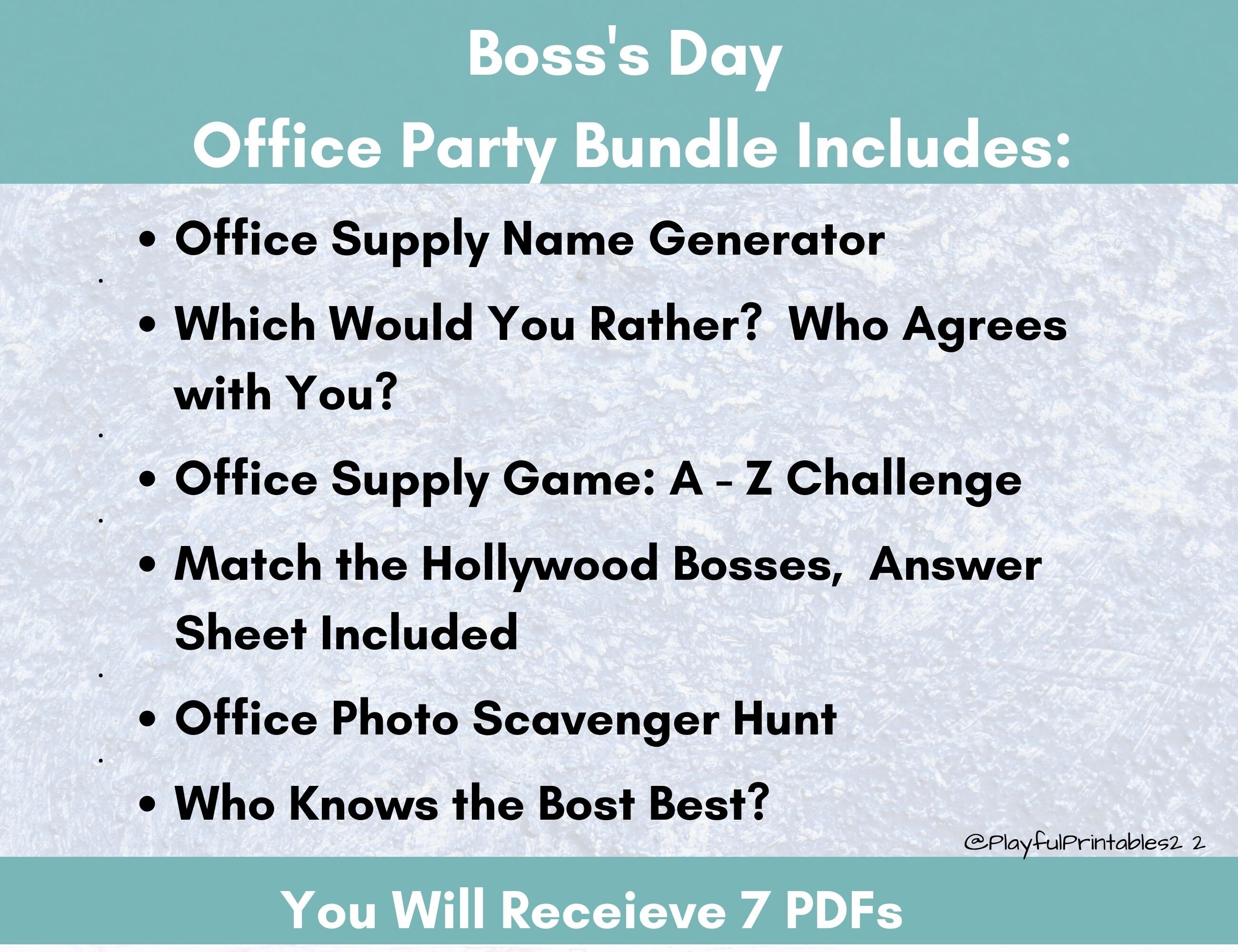Boss's Day Office Party Game Bundle, Printable Ice Breaker (PDF) - Etsy