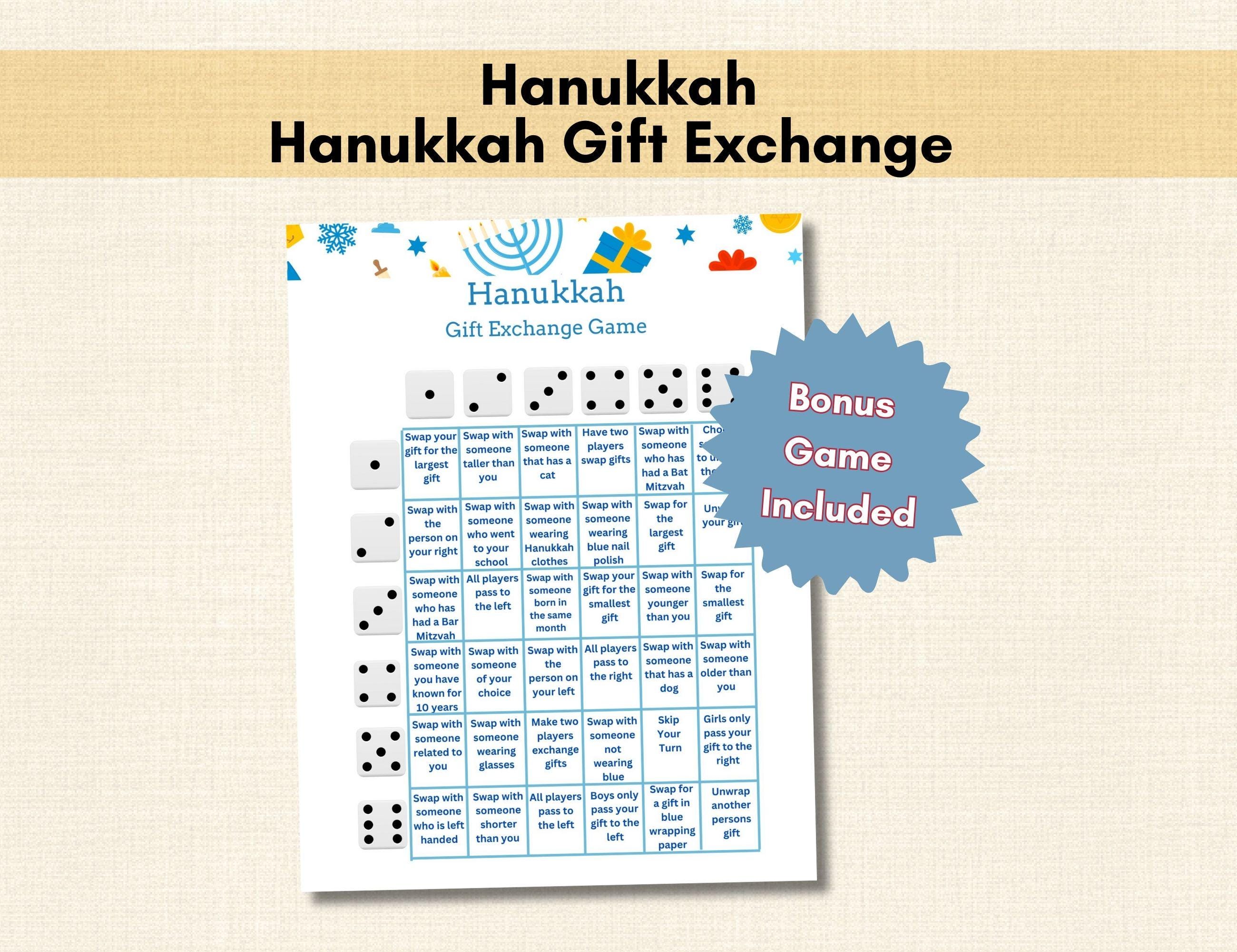 Hanukkah Gift Exchange, Pass the Gift, Dice Game Exchange, Hanukkah ...
