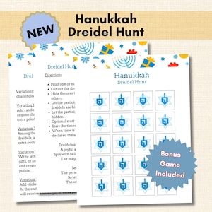 Dreidel Hunt, Hanukkah Scavenger Hunt, Hanukkah Party, Chanukah Game ...