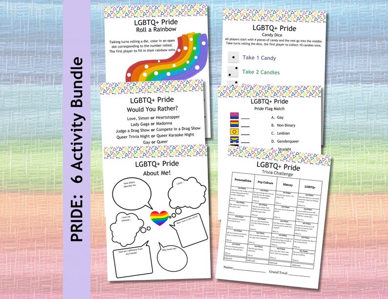 Pride LGBTQ+ Six Game Bundle, Pride Celebration, Brain Games, Queer ...