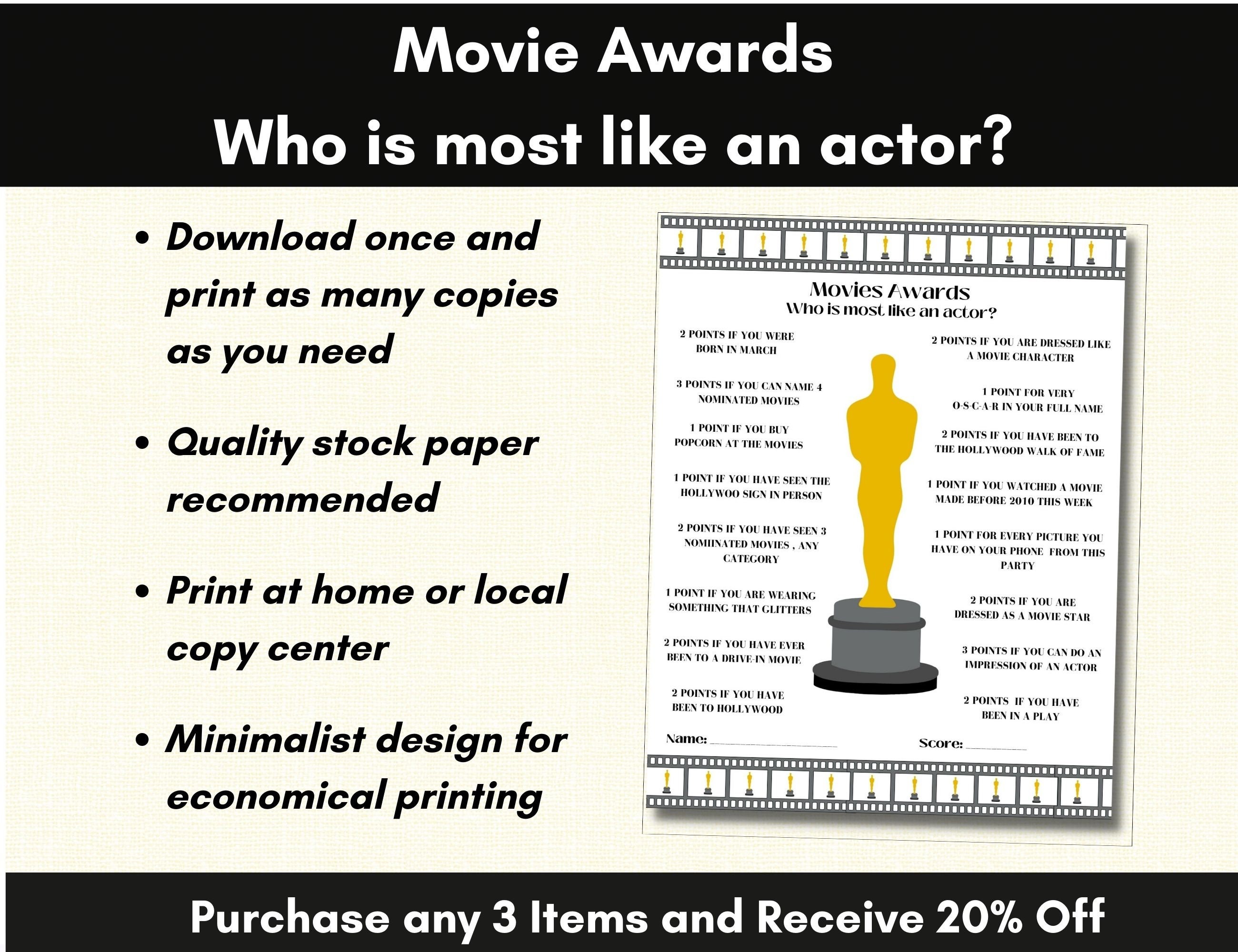 Who is Most Like an Actor Game, Movie Awards, Hollywood Awards, Movie ...
