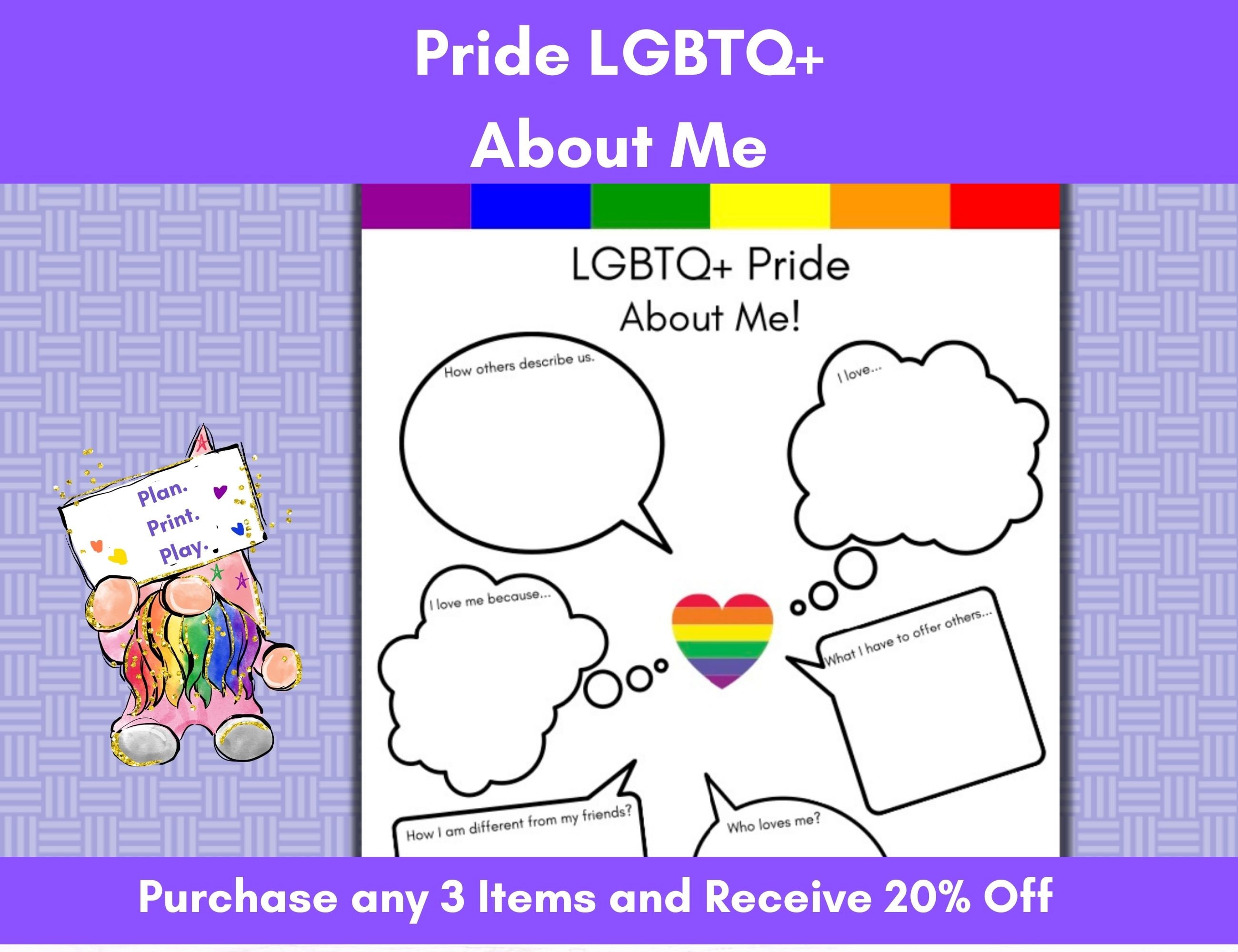 Pride Month Activity, All About Me LGBTQ+ Pride, Celebration ...