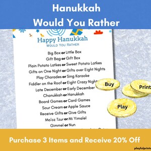Hanukkah, Would You Rather, This or That, Festival of Lights, Hanukkah ...