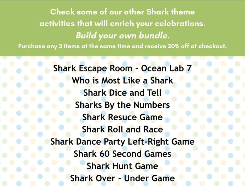 Shark and Tell, Shark Dice Game, Shark Party Game, Roll and Tell, Roll ...