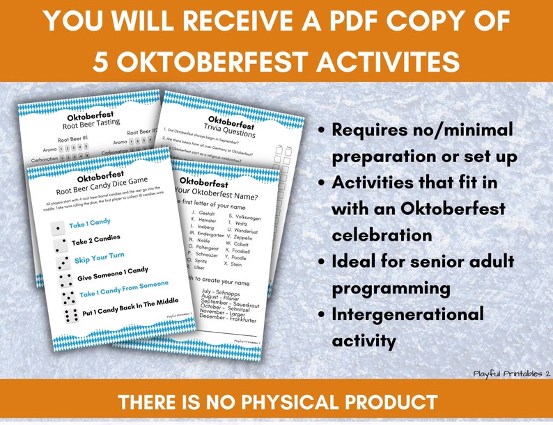 Oktoberfest Party Bundle, Beer and Root Beer Sampling, Trivia, Candy ...